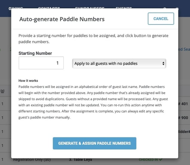 Assign Bidder Numbers