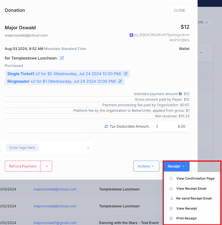 How do I see transaction details, and what do they mean?
