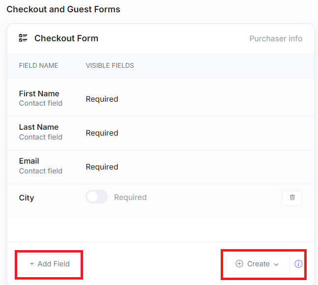 Checkout Options: Checkout Form