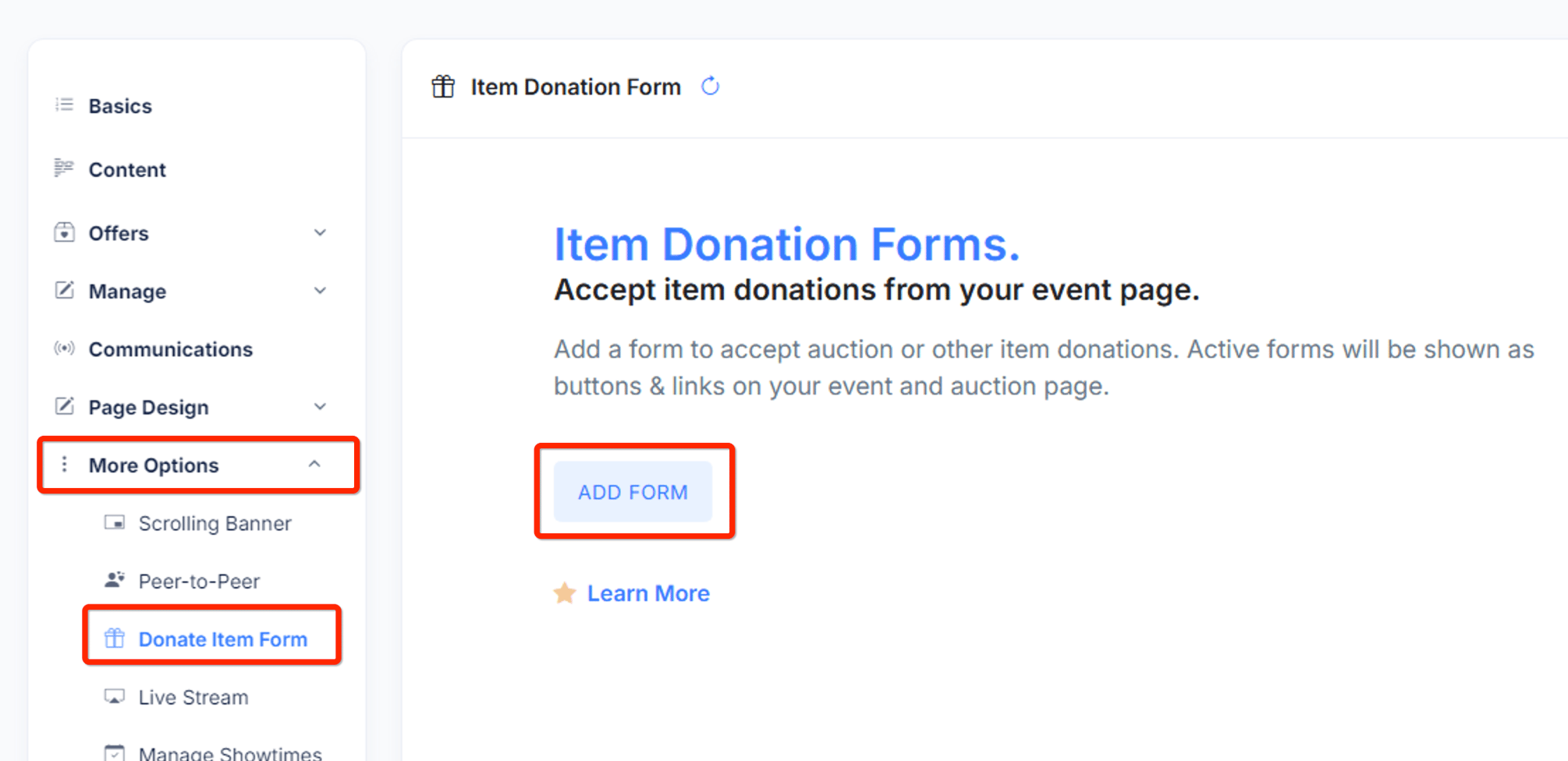 Item Donation Forms