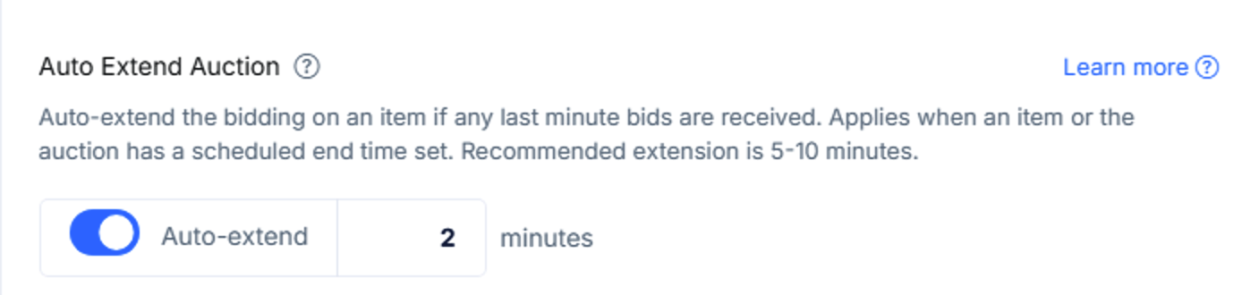 Silent Auction Auto-Extend (Soft Close) Feature