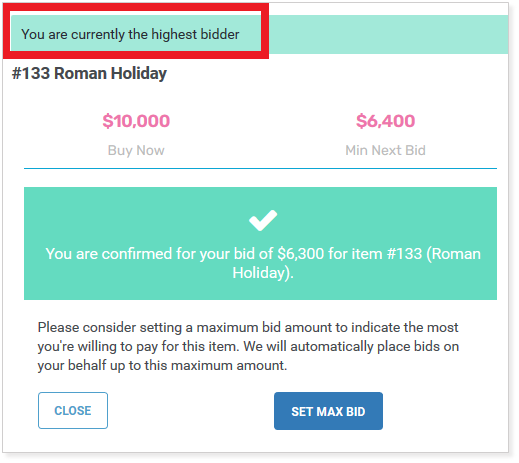 Do the auction bidders get a text message when they are outbid?