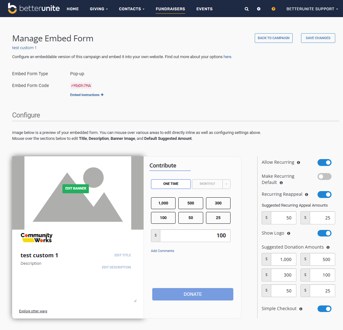 Embed Forms & Buttons
